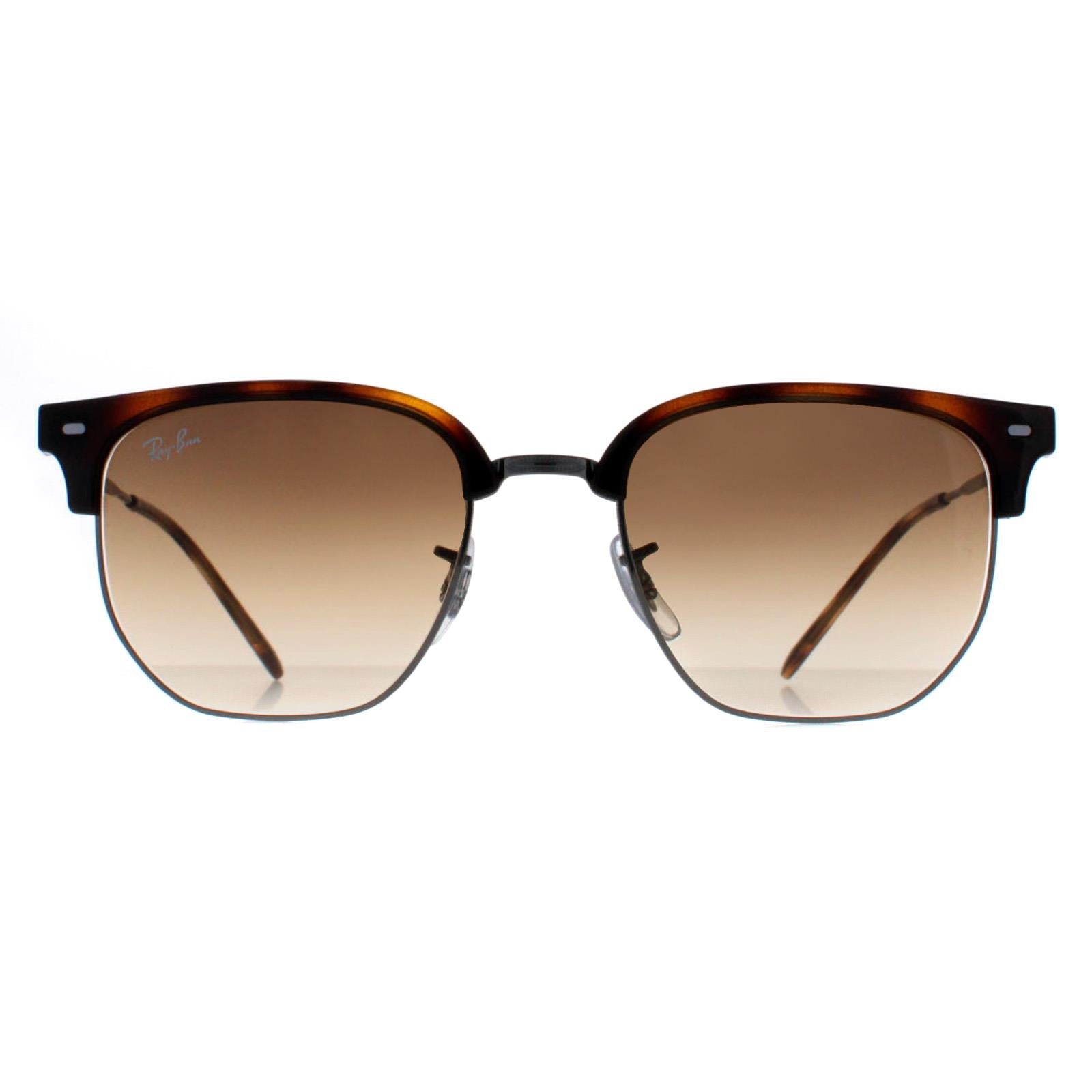 Ray-Ban Sunglasses RB4416 New Clubmaster 710/51 Havana Brown Gradient ...