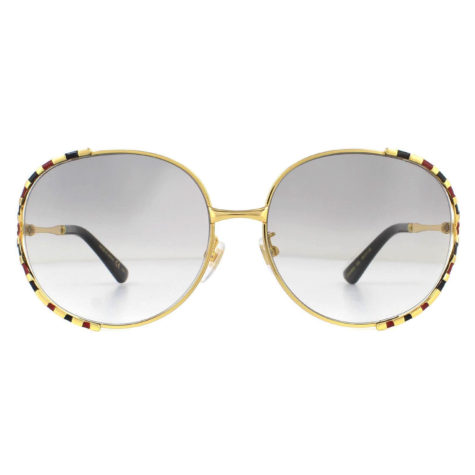 Gucci Sunglasses GG0595S 002 Gold with Red and Black Grey Gradient ...